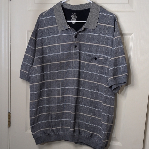 David Taylor | Shirts | David Taylor Graywhite Checkered Mens Polo ...